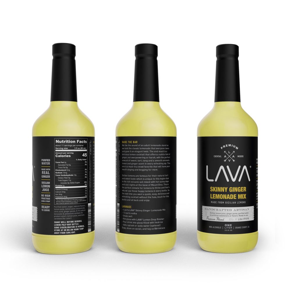 LAVA Premium Skinny Ginger Lemonade Mix | Low Calorie Vodka Lemonade ...
